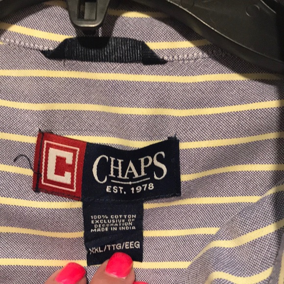 Chaps | Shirts | Chaps Blueyellow Striped Mens Button Down | Poshmark